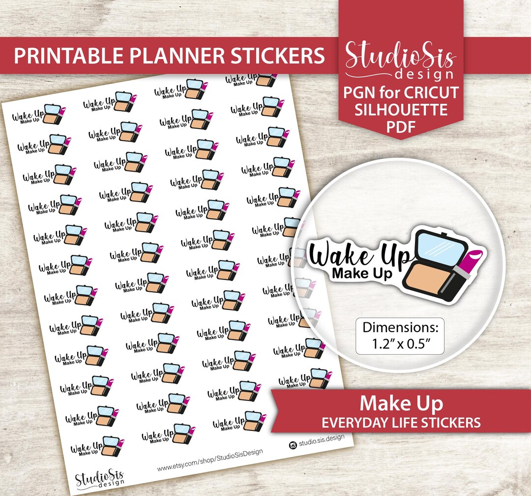 Printable Make up | Planner Stickers | Everiday Life Script Stickers ...