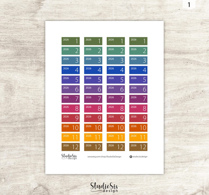 Printable Months View Number Covers | Hobonichi Cousin Planner Stickers ...