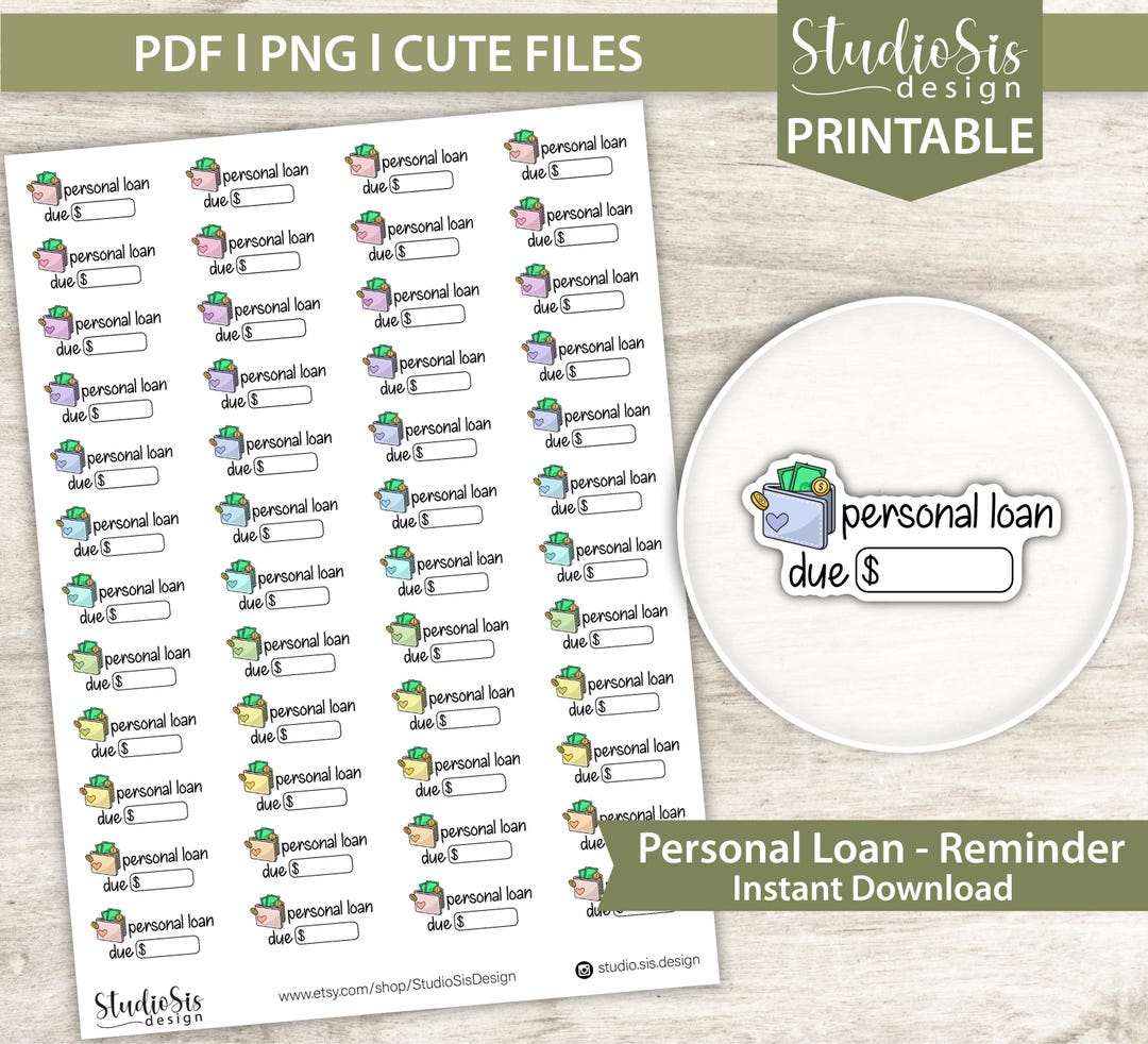 Personal Loan Reminder Stickers, Planner Stickers (digital Download) - Etsy