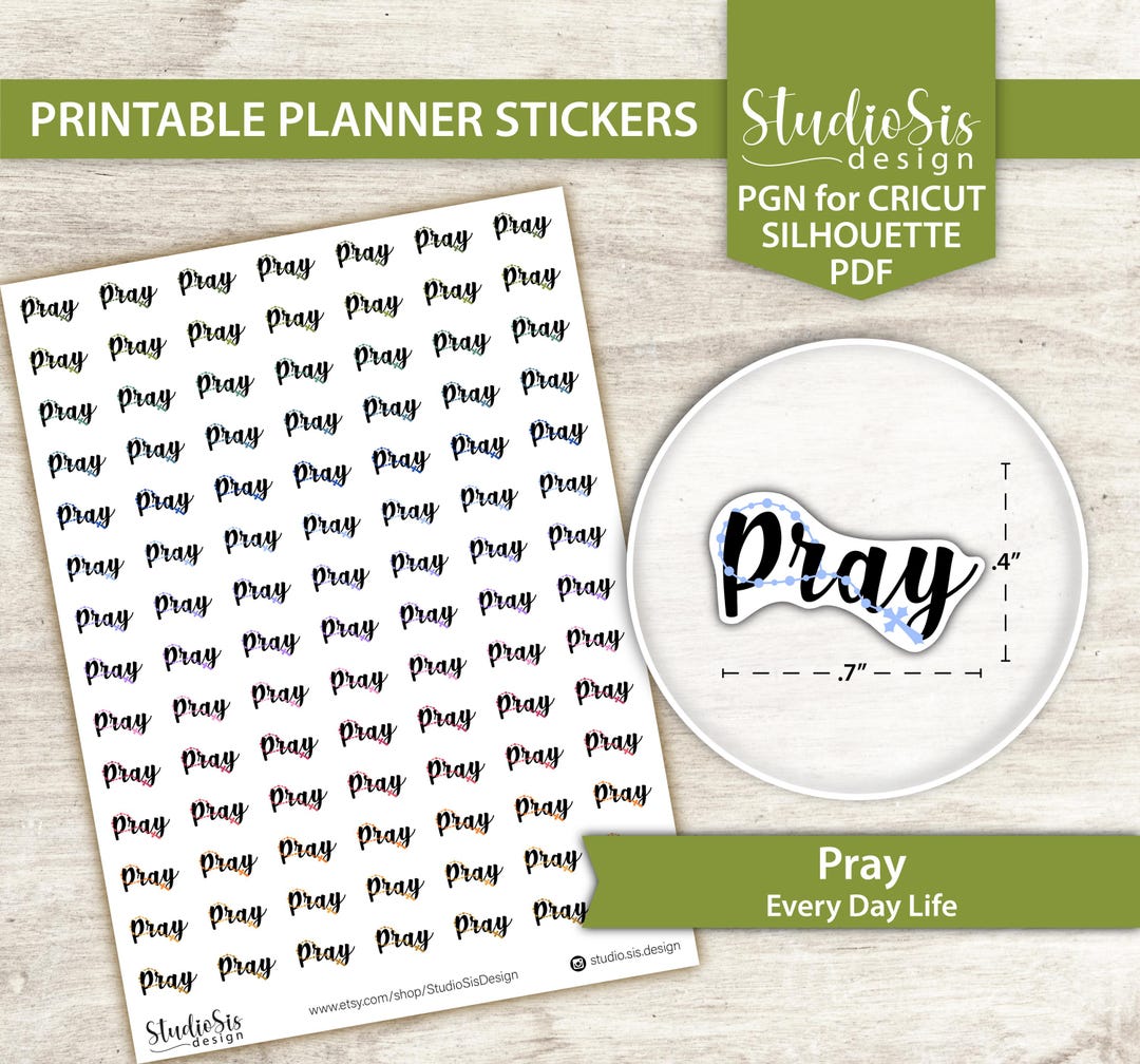 Pray, Printable Planner Stickers, Bullet Journal Stickers, Erin Condren ...