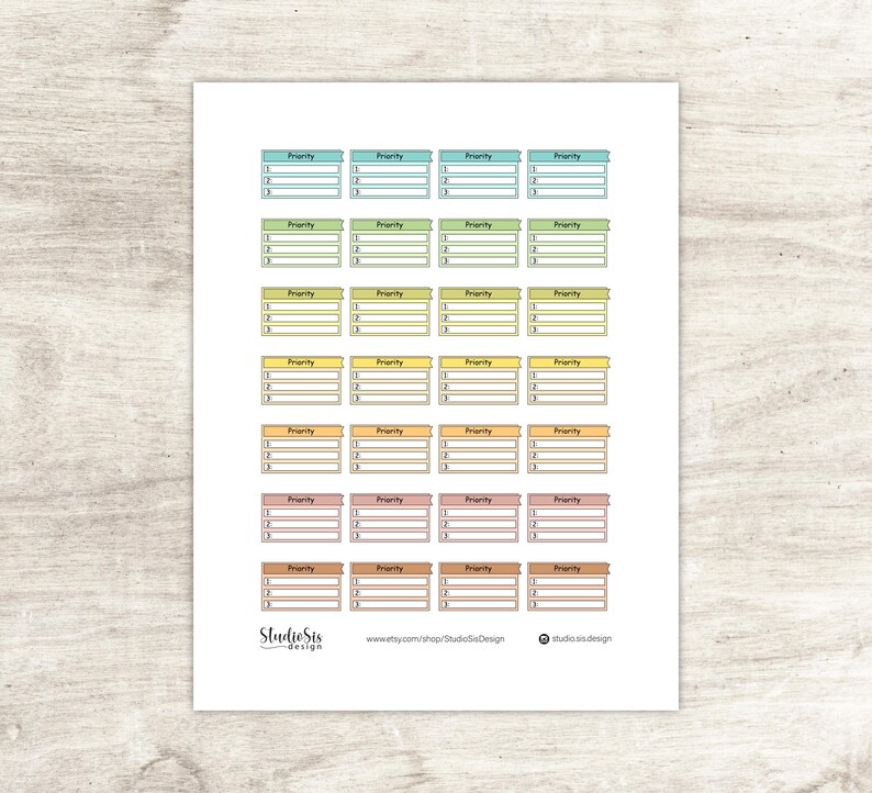 Priority Reminder Box, Printable Planner Stickers, Bullet Journal ...
