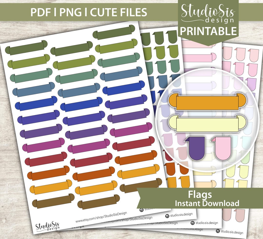 Flaggen Sticker - Bullet Journal Sticker - Erin Condren Sticker ...