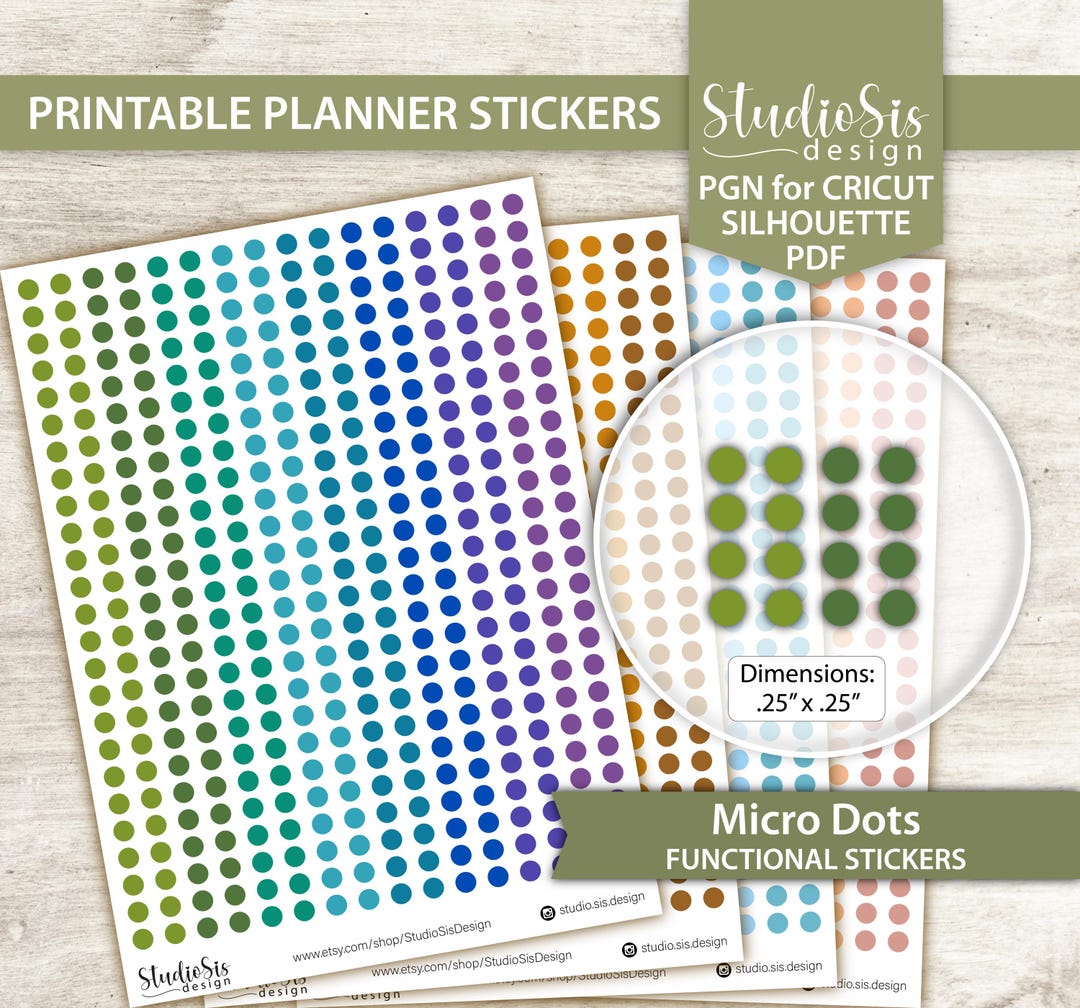Micro Dots, Printable Planner Stickers, Bullet Journal Stickers, Erin ...