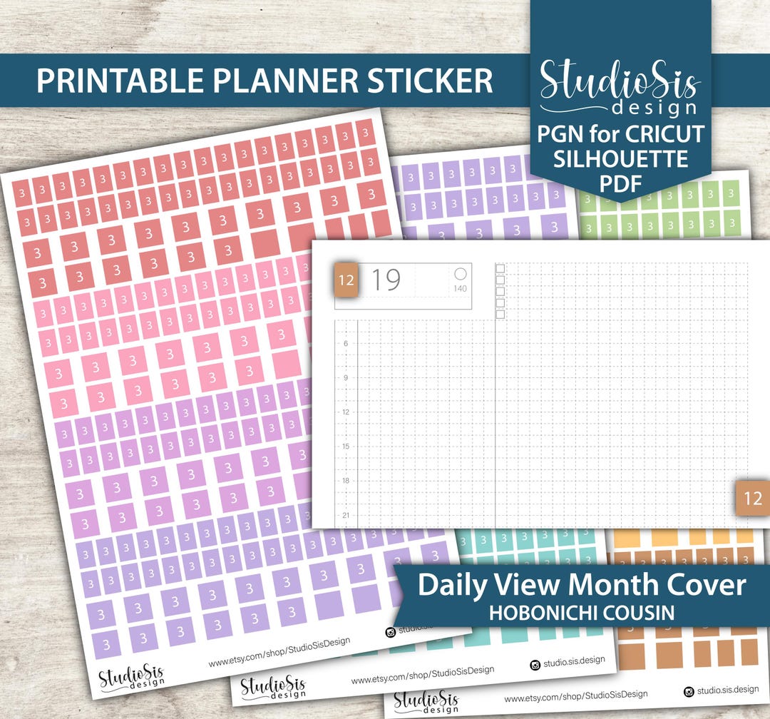 Printable Daily View Months Covers | Hobonichi Cousin Printable Planner ...