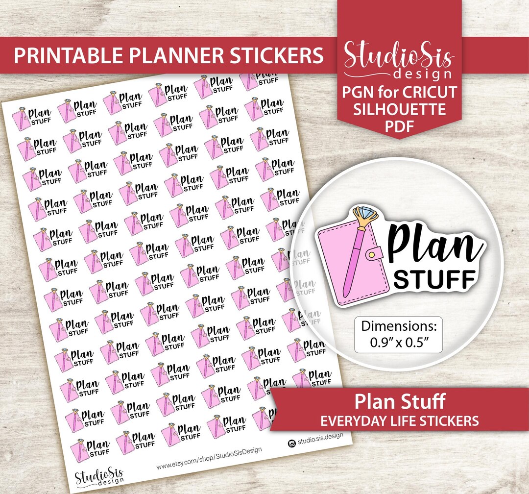 Printable Plan Stuff | Planner Stickers | Everiday Life Script Stickers ...
