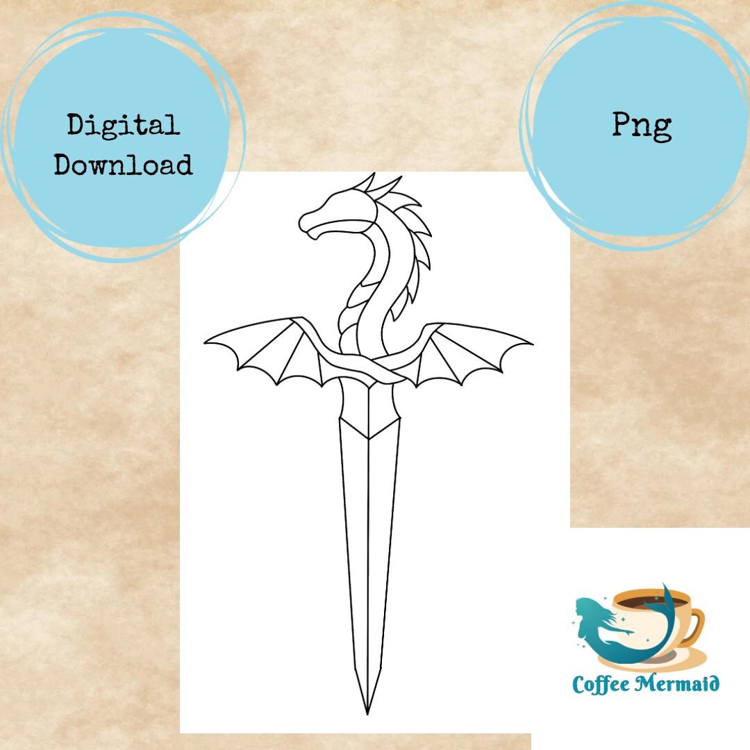 Dragon Dagger Stained Glass Pattern - Etsy Australia