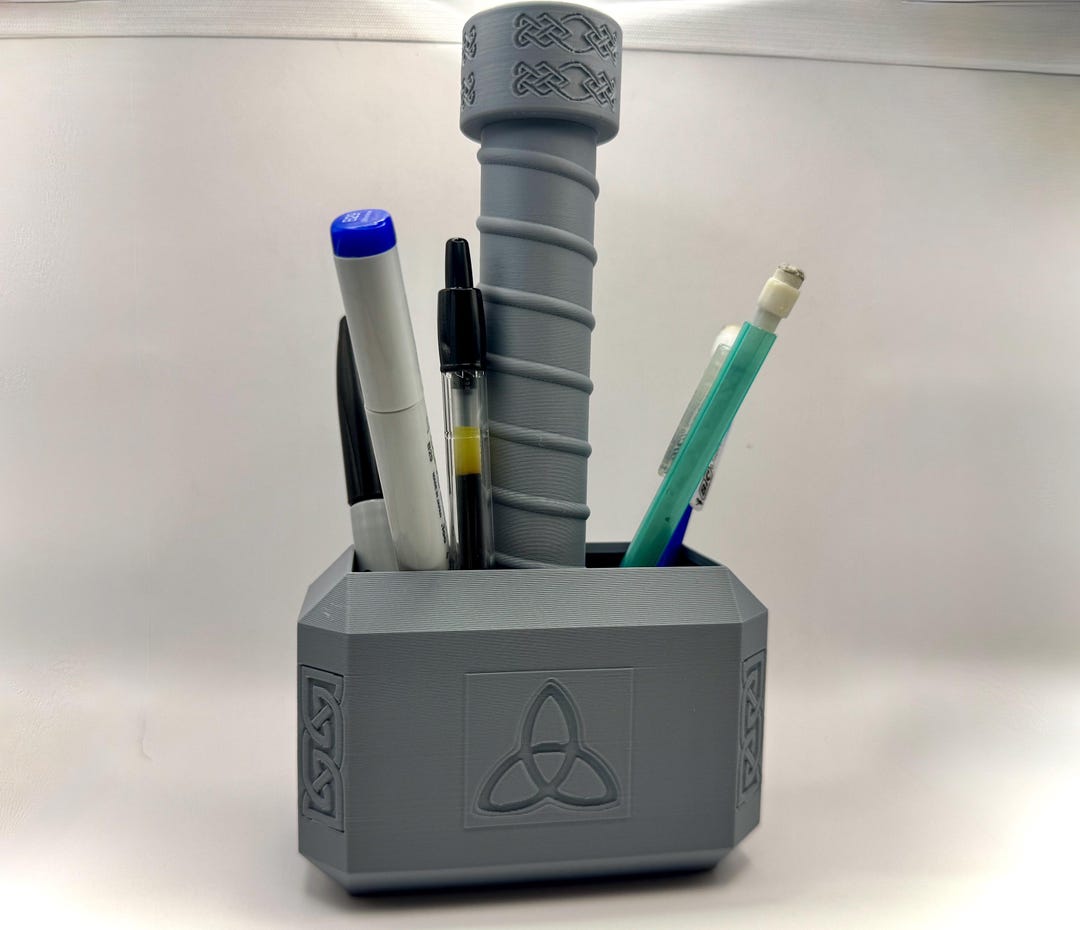 Thor Hammer Desk Organizer – Mjolnir Pen, Pencil, Toothbrush, or Plant ...