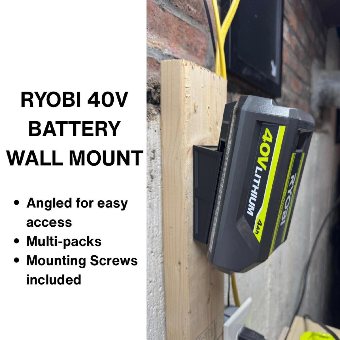 Ryobi 40V Mount Angled Wall Rack Holder for Garage Storage, Power Tool ...