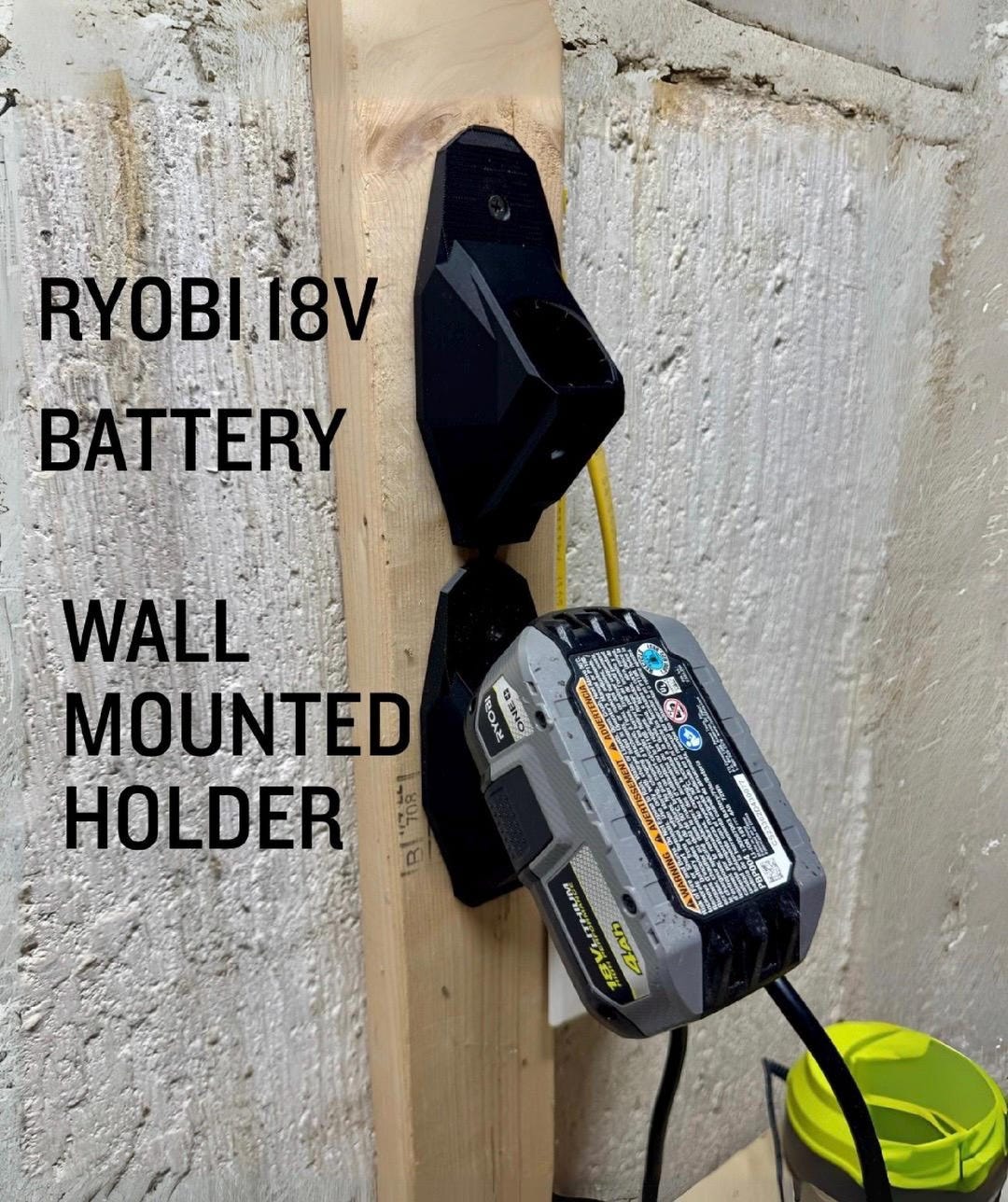Ryobi Battery Wall Mount Holder – 18V ONE+ Battery Storage Rack for ...