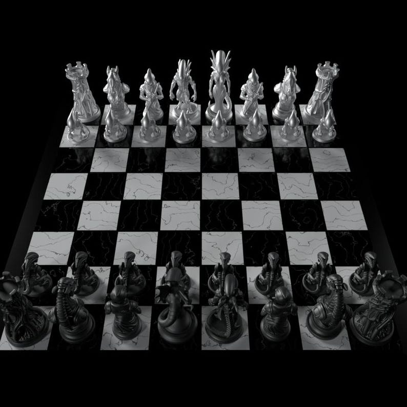 Aliens Chess Set STL Files for 3D Printing - Etsy