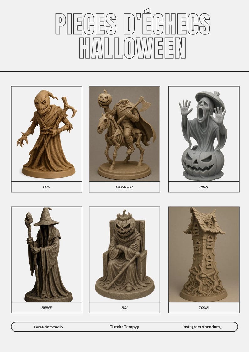 Halloween Chess Pieces – 3d Stl Files - Etsy