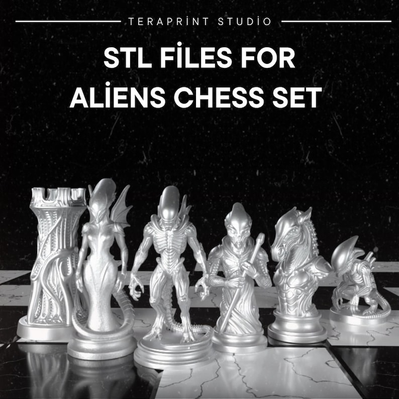 Aliens Chess Set STL Files for 3D Printing - Etsy