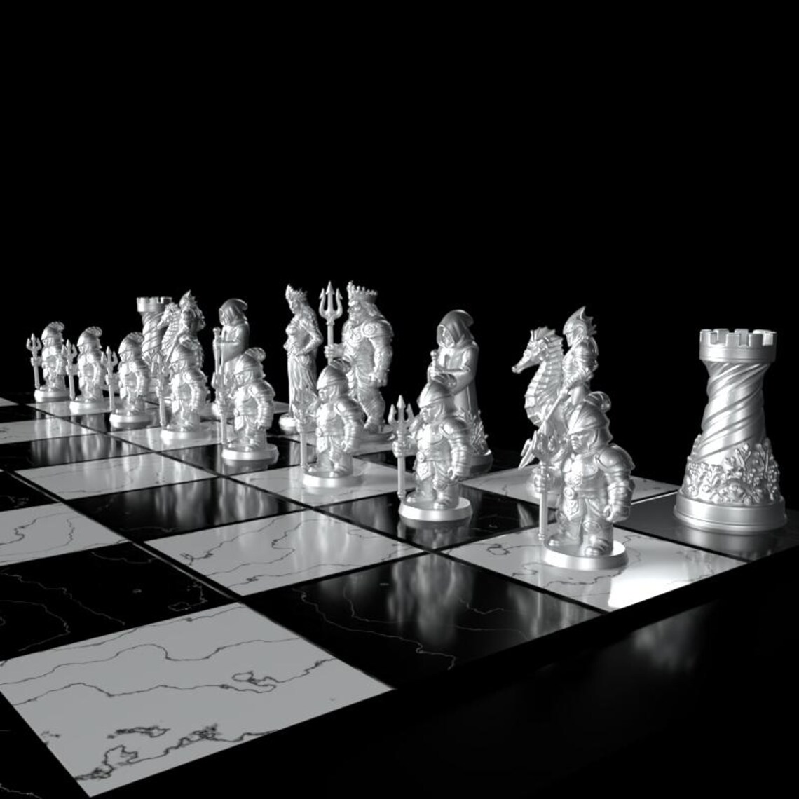 Atlantis Chess Set STL Files for 3D Printing - Etsy