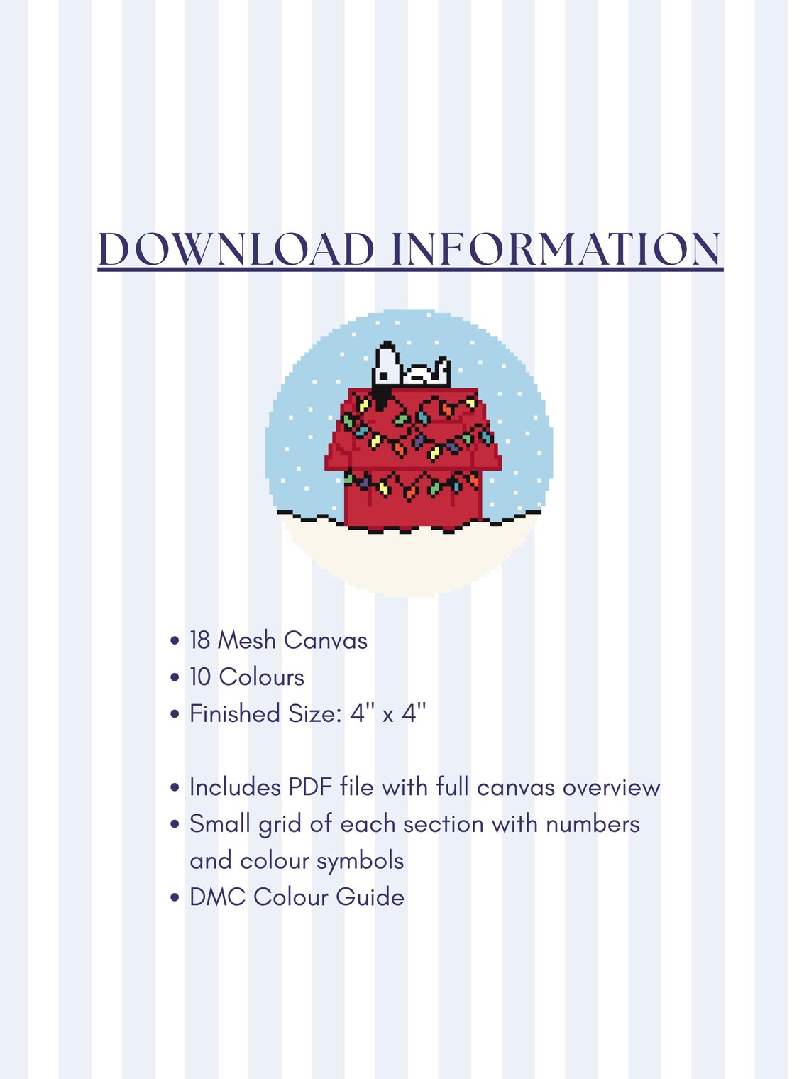 Snoopy Holiday House Canvas | Needlepoint Chart | 18 Mesh PDF - Etsy