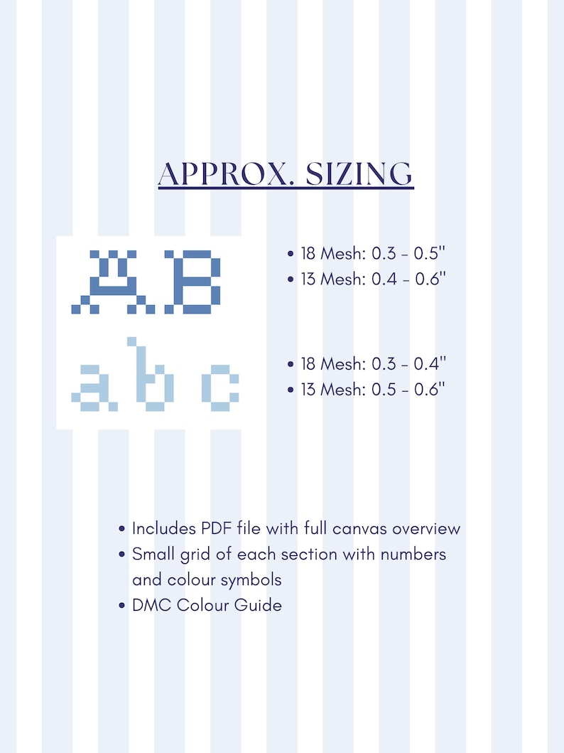 Small Alphabet Needlepoint Letters Chart | 13 and 18 Mesh PDF - Etsy