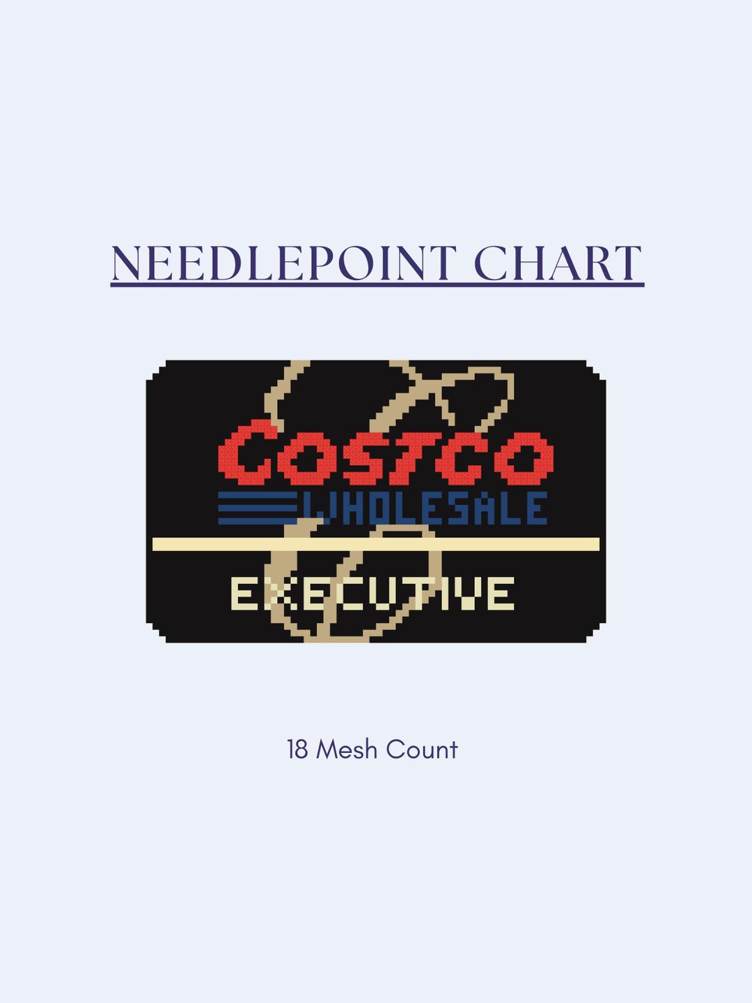Costco Executive Card Needlepoint Chart | 18 Mesh PDF - Etsy