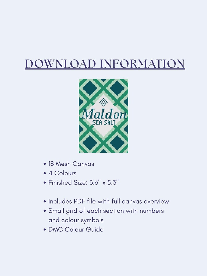 Maldon Sea Salt | Needlepoint Chart | 18 Mesh PDF - Etsy