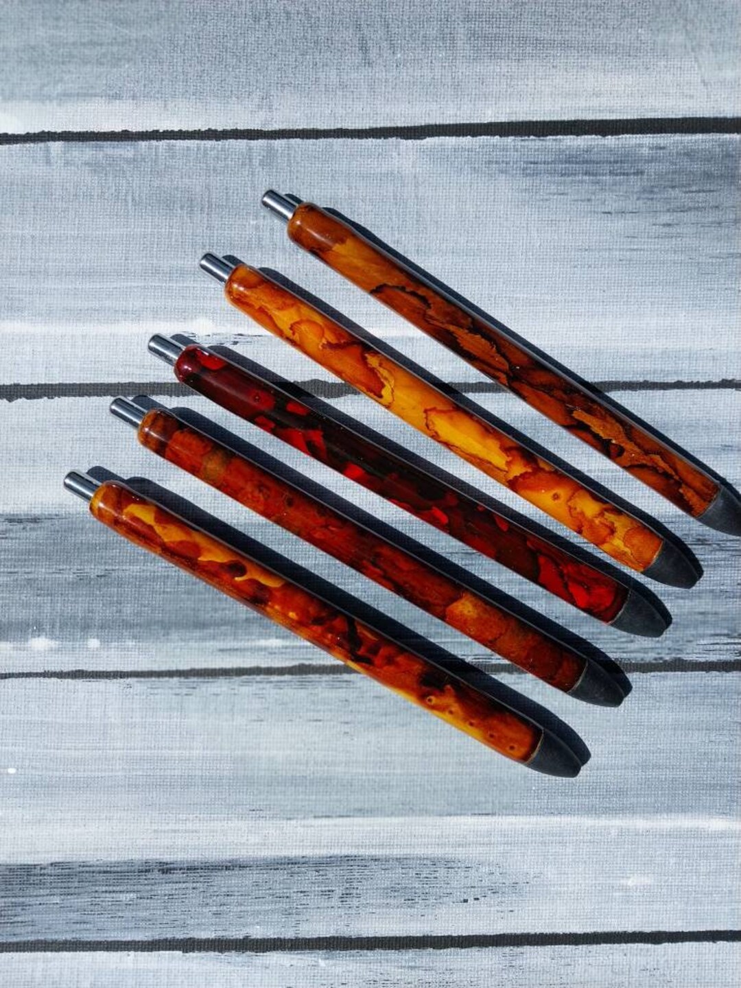 Woodgrain Faux Leather Epoxy Gel Pens - Etsy