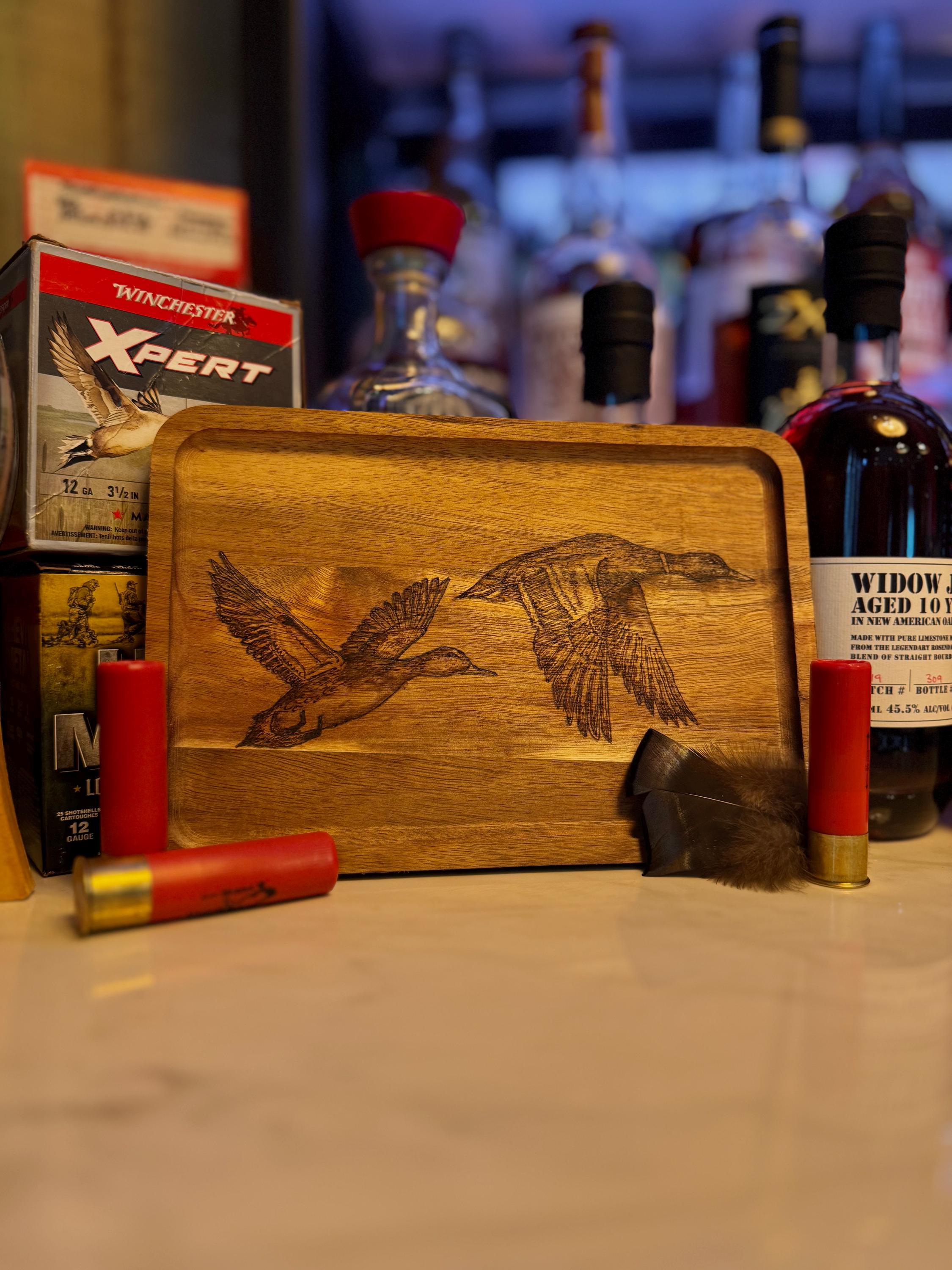 Wood Burned Duck Tray (custom) - Etsy