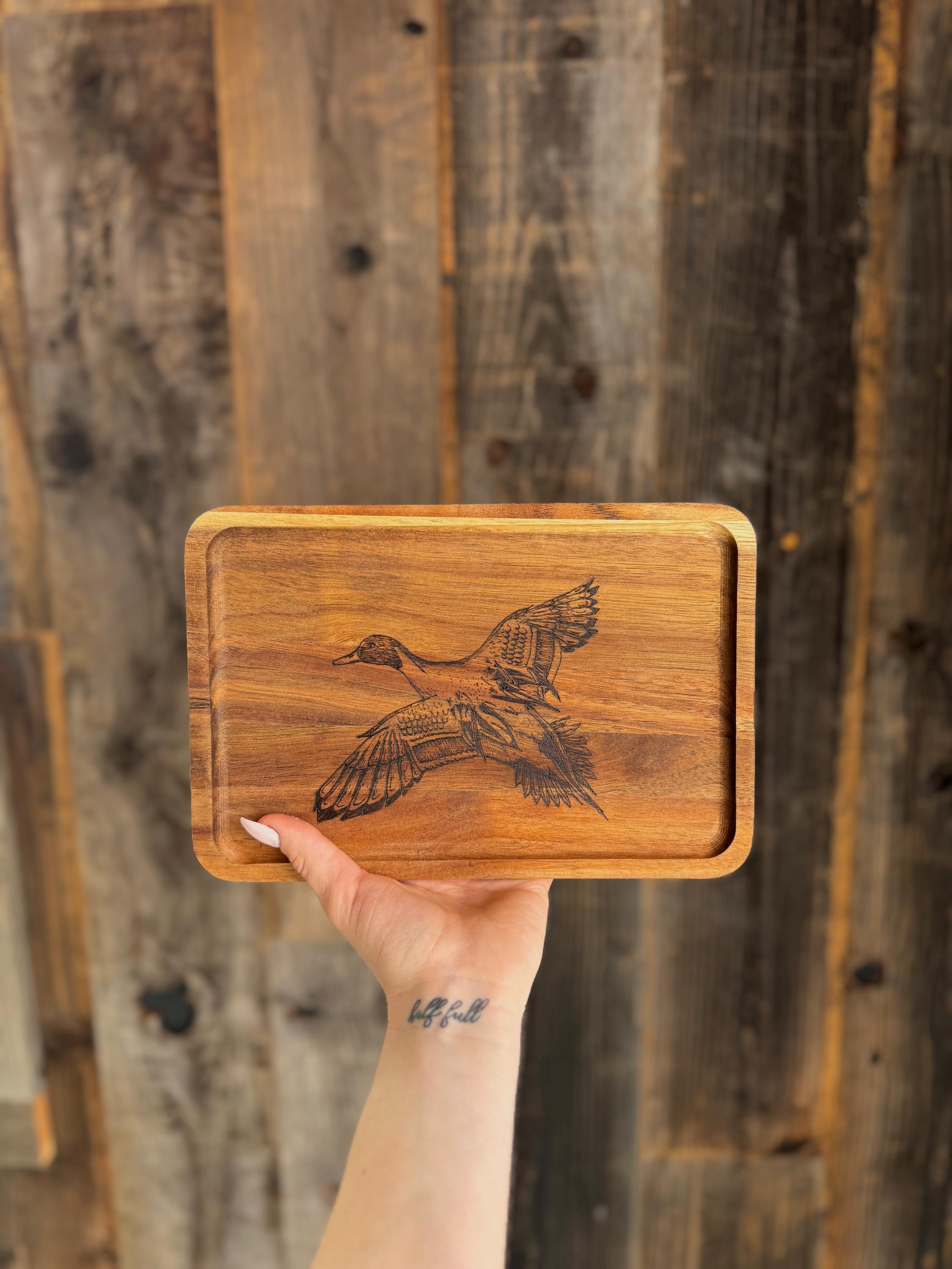 Wood Burned Duck Tray (custom) - Etsy