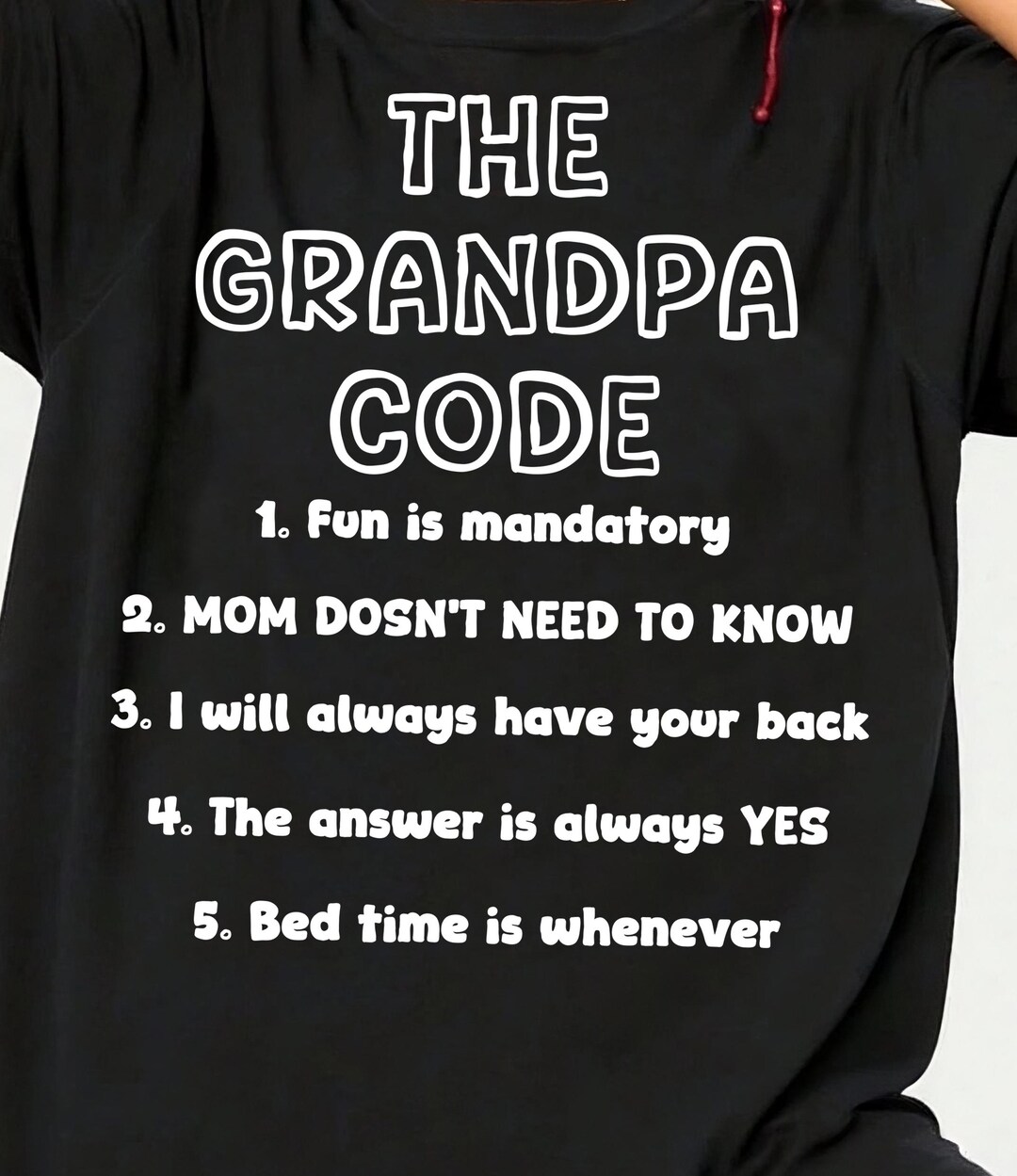 Grandpa Code Rules Funny T-shirt | Humor Graphic Tee for Grandfathers ...