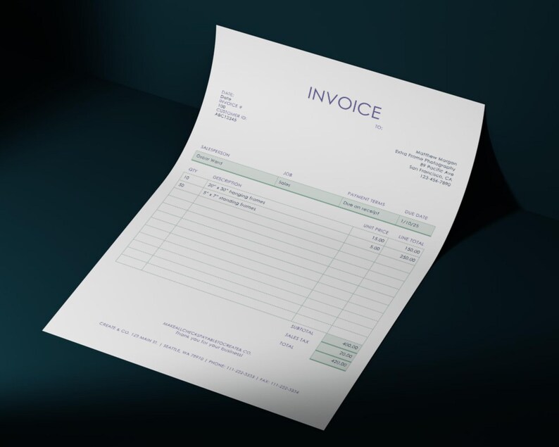 Invoice Template Editable | Canva Template | Invoice Tracker | Digital ...