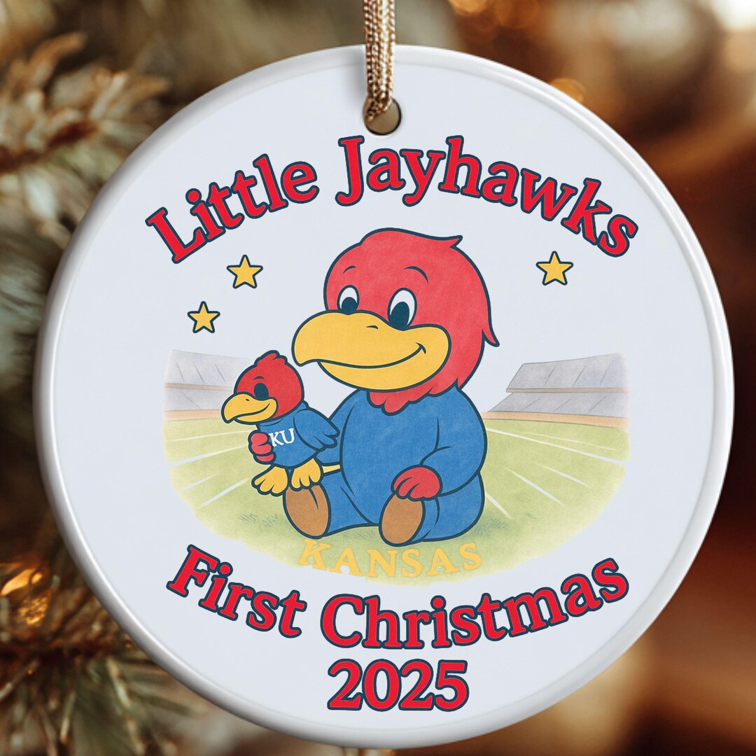 Kansas Jayhawks Baby Ornament 2025 First Christmas Little Jayhawk ...