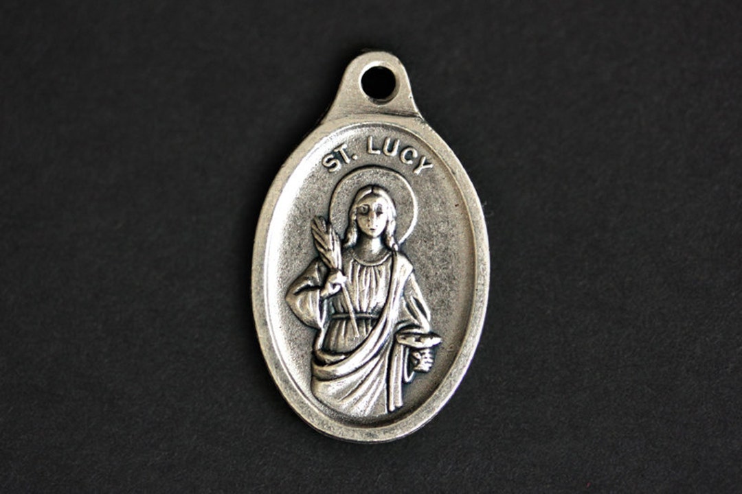 Saint Lucy Medal. Catholic Pendant. St Lucy Pendant. Saint Lucy Charm ...