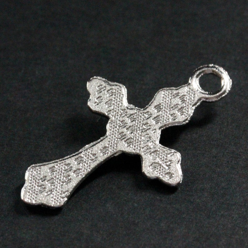 Red Enamel Cross in Silver. Rosary Cross Charm. Red Cross. - Etsy