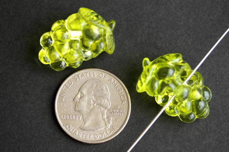 Two (2) Lime Green Grape Buttons. Bunch of Grapes Green Buttons. Clear ...