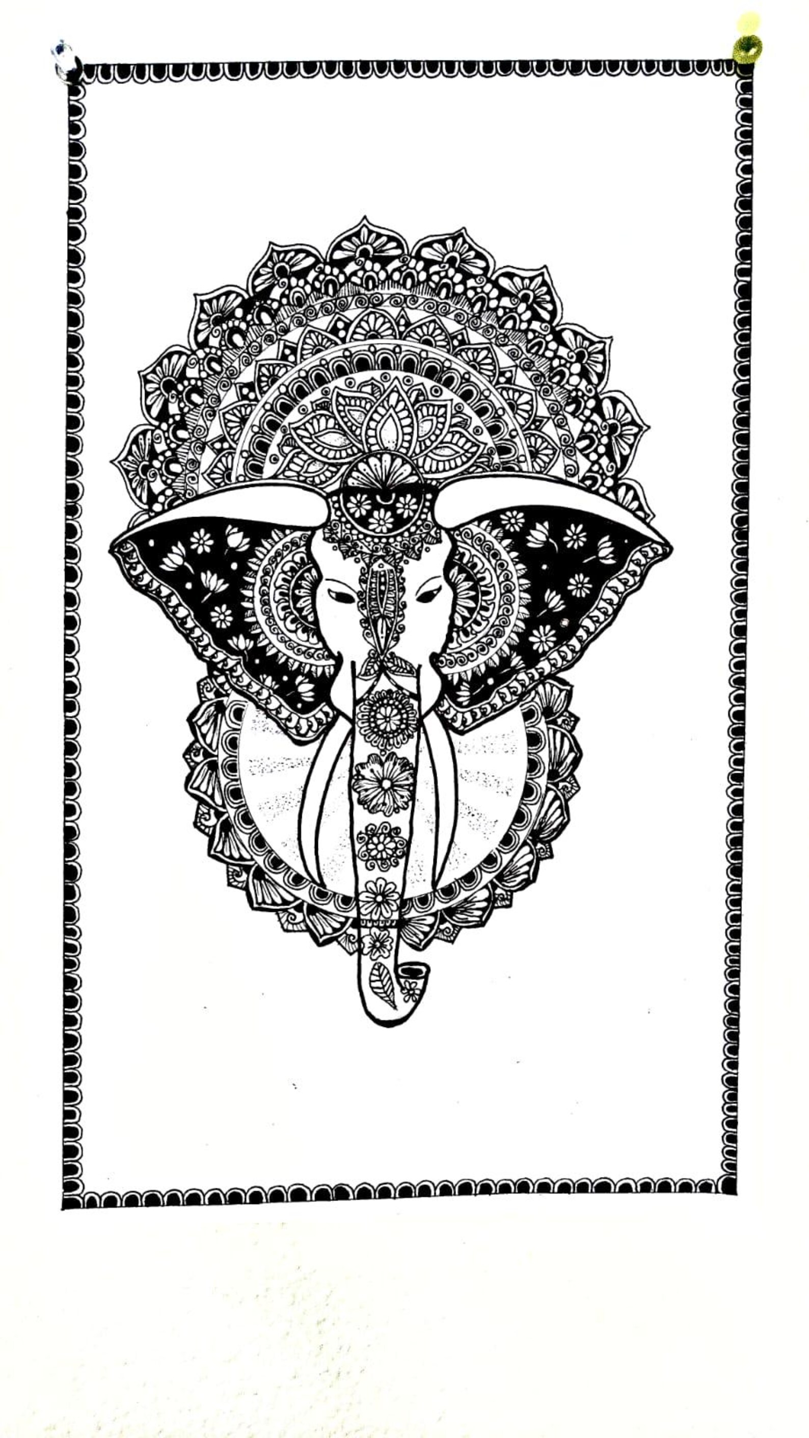 Ganesha Mandala Art (print) - Etsy