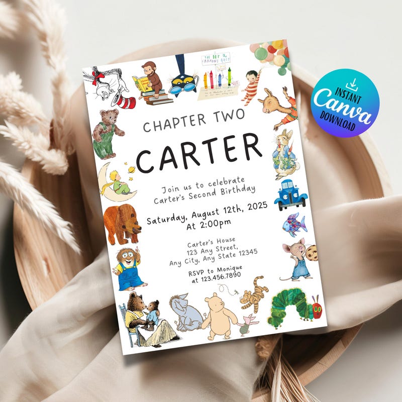 Story Book Character Invite - Etsy