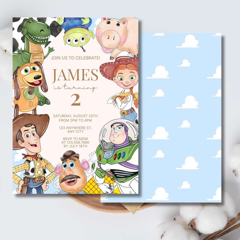 Toy Story Birthday Invitation Template: Editable Canva Design (digital ...