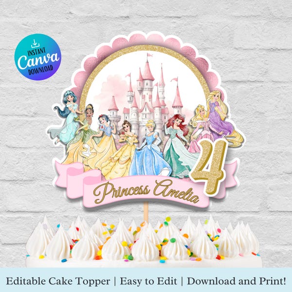 Disneys Princess Cake Topper - Etsy