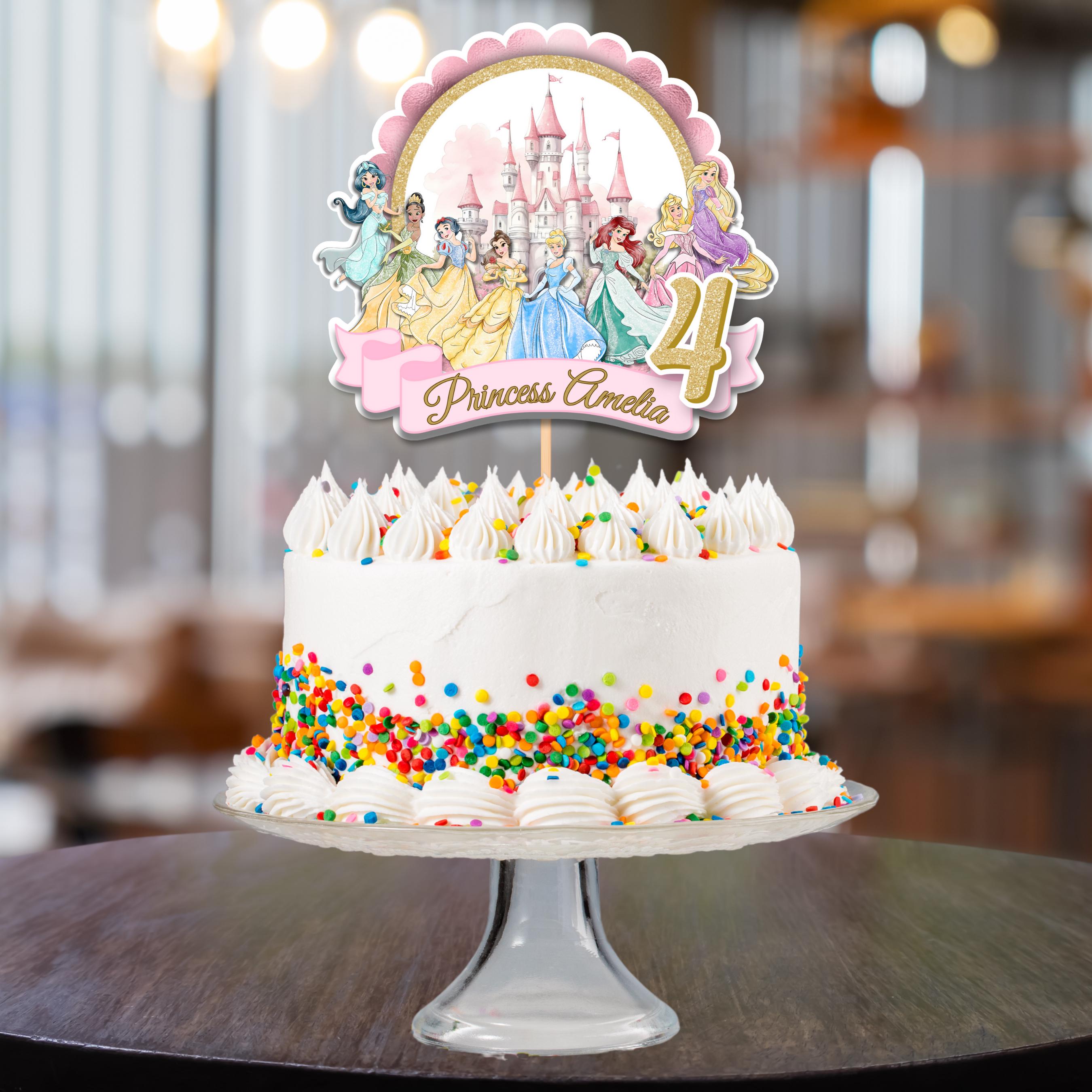 Princess Cake Topper: Editable Birthday Party Decor (canva Template ...