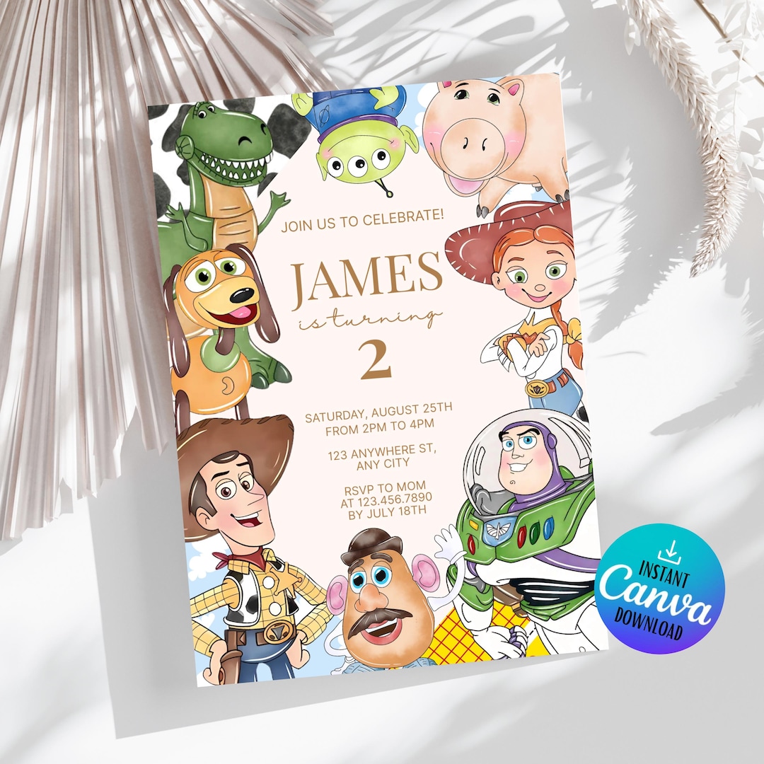 Toy Story Birthday Invitation Template: Editable Canva Design (digital ...