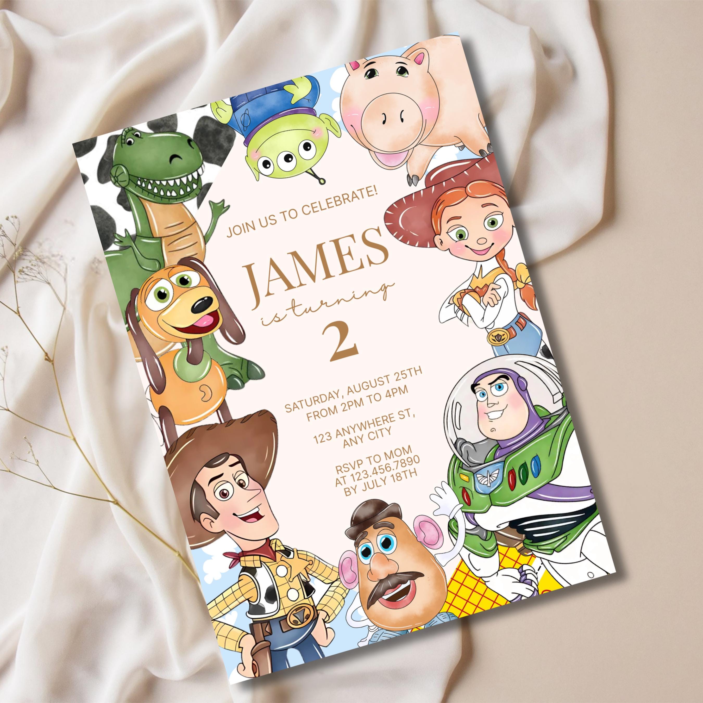 Toy Story Birthday Invitation Template: Editable Canva Design (digital ...