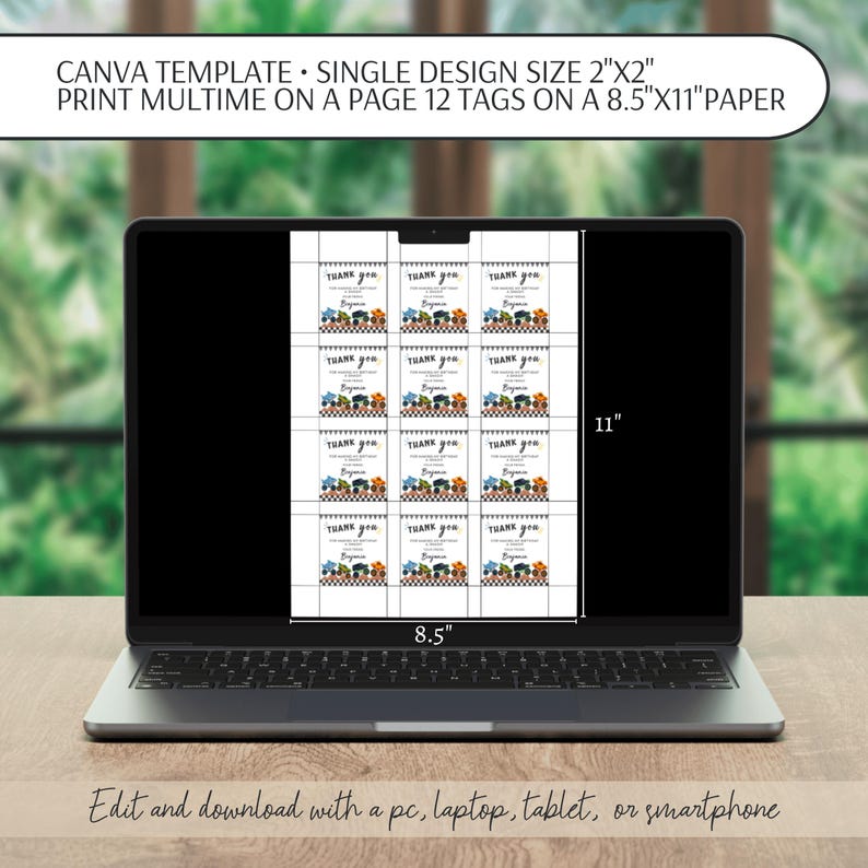 Monster Truck Birthday Thank You Tag, Editable Party Favor (digital ...