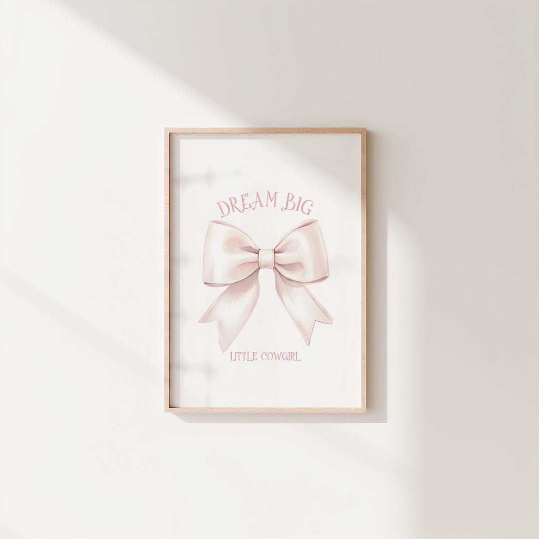 Coquette Pink Bow Wall Art – Pastel Printable Bow Poster, Preppy ...