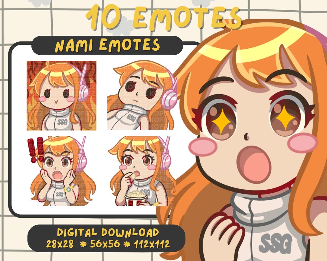 10 One Piece Nami Emotes | Emotes for Youtube/twitch/discord - Etsy