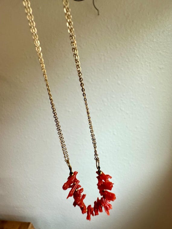 Stunning Rare Vintage Italian Red Coral 14k Gold Fill… - Gem