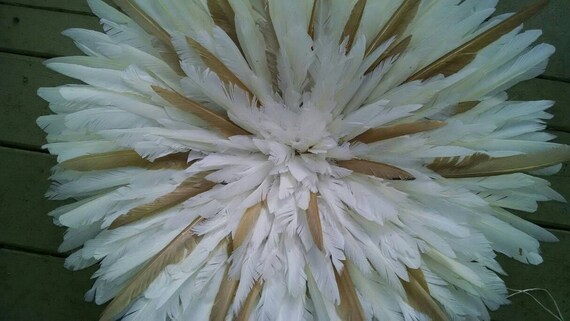 White and Metallic Gold Juju Hat | Etsy