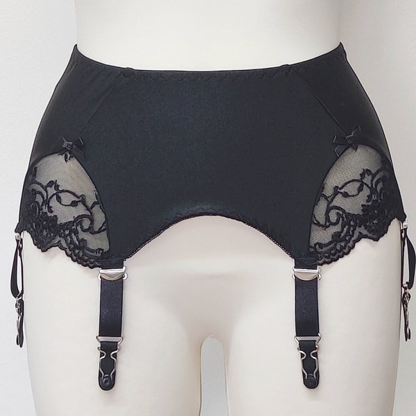 Black Garter Belt Lace Etsy