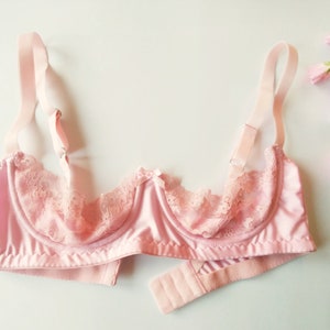 Blue Bra Quarter Cup Bra Open Cup Bra Sheer Bra Sexy Bra Lace - Etsy ...