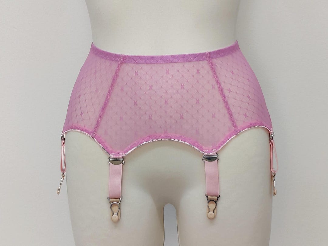 Pink Sheer LULA Garter Belt, 6 Strap Suspender Belt - Size XS-4XL - Etsy