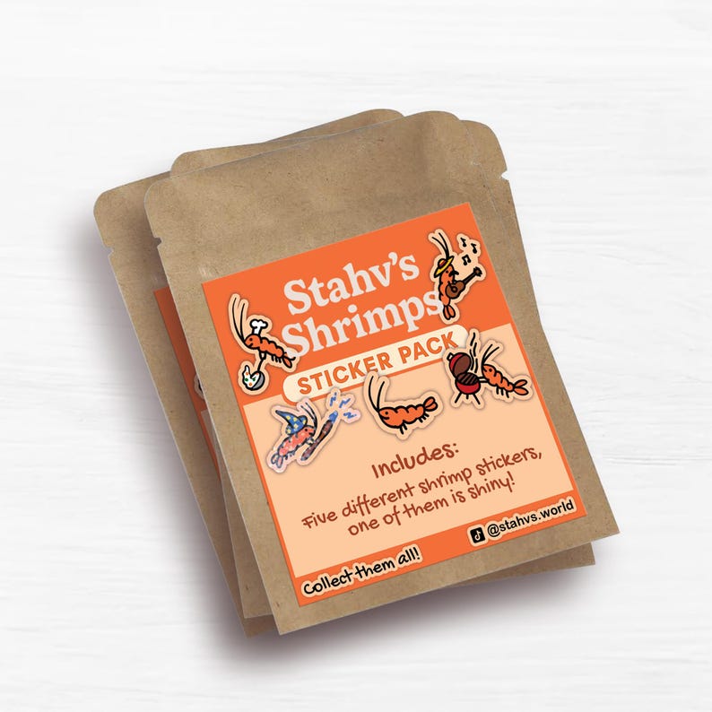 Shrimp Sticker Pack - Stahv's Shrimp - Etsy