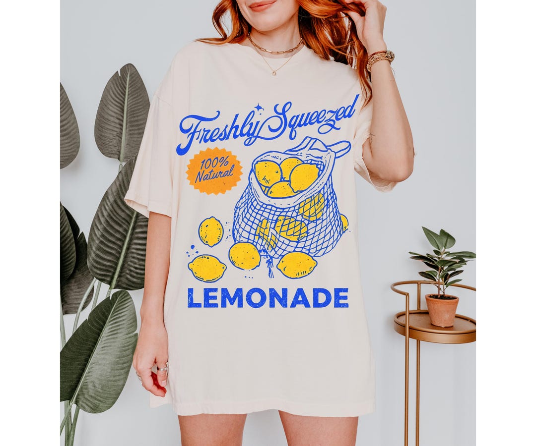 Freshly Squeezed Lemonade T-shirt, Fun Summer Tee, Citrus Print Shirt ...