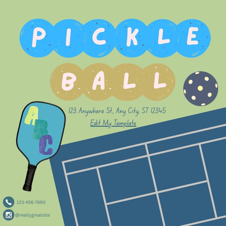 Pickleball Poster Event Template - Etsy