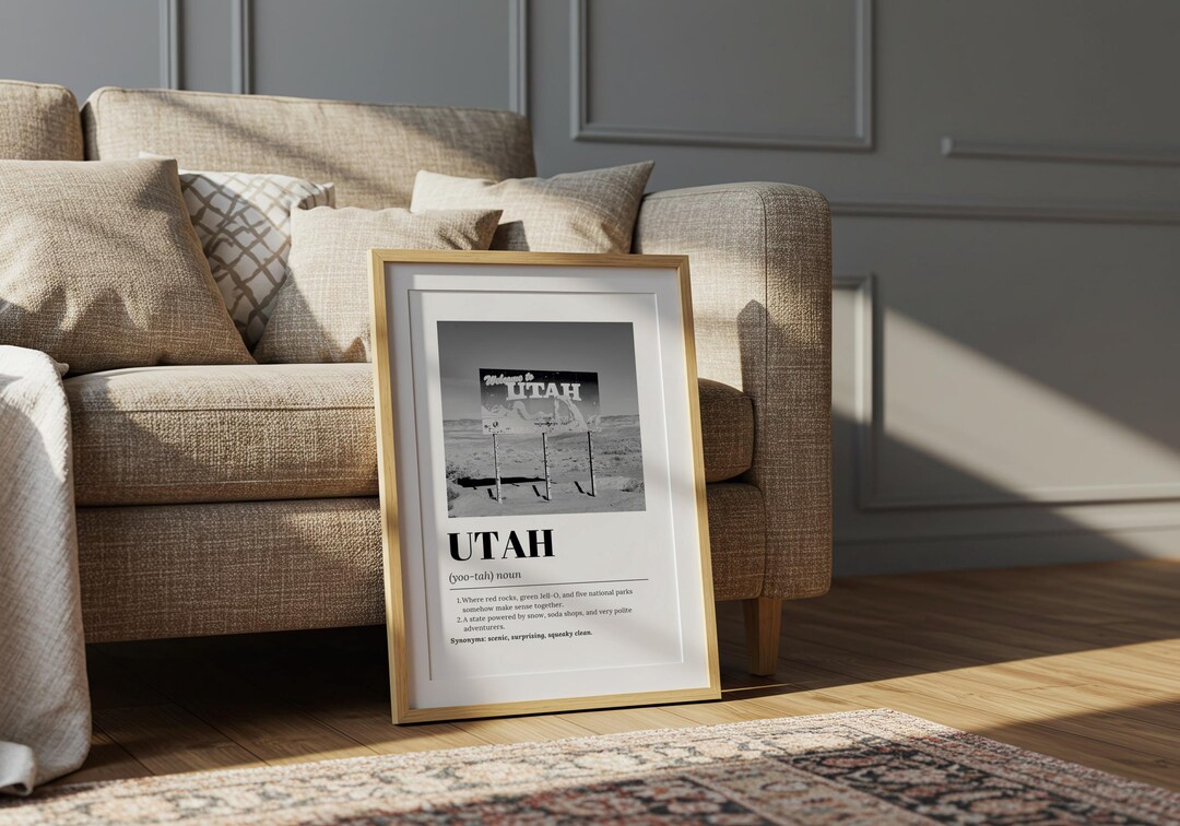 Utah Wall Art Print Vintage Utah Welcome Sign Poster Utah Home Decor ...