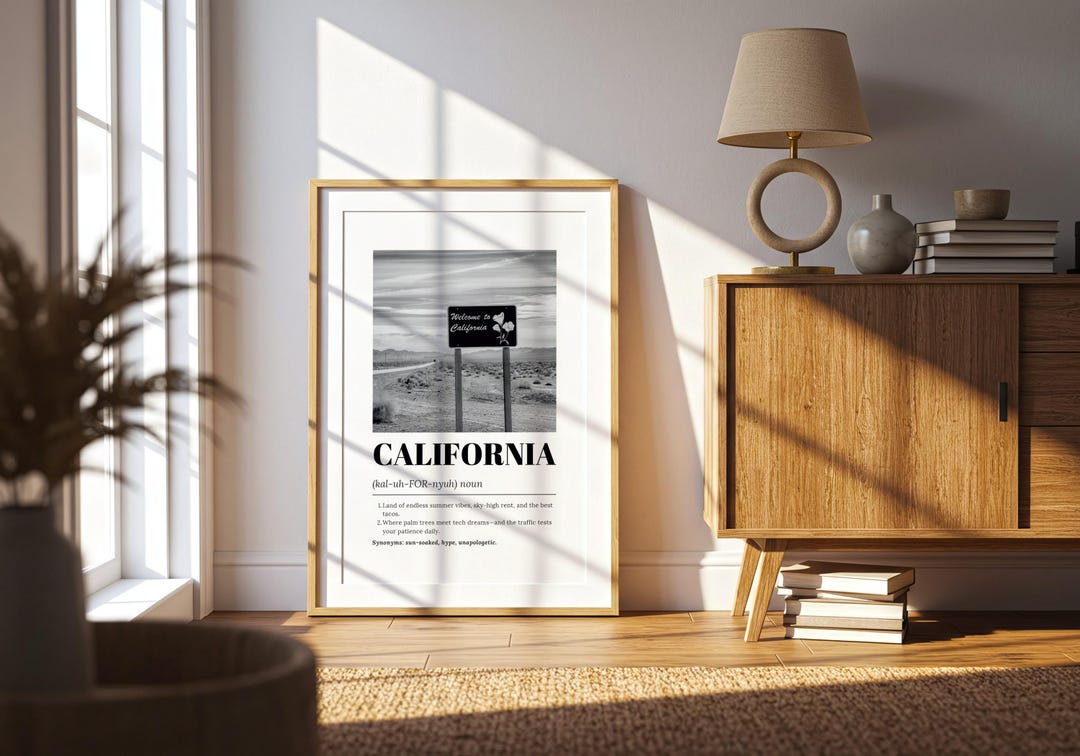 Minimalist California Wall Art Print California State Welcome Sign ...